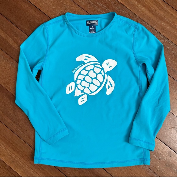 Vilebrequin | Swim | Vilebrequin Upf 5 Rashguard Turtle Print Turquoise ...